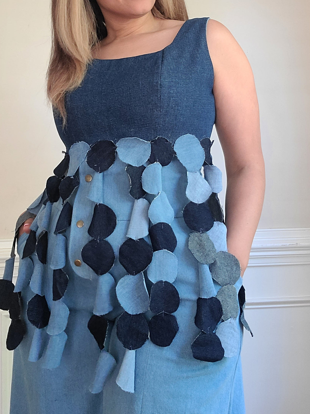 Making a Denim Crop Top with Circle Cut outs