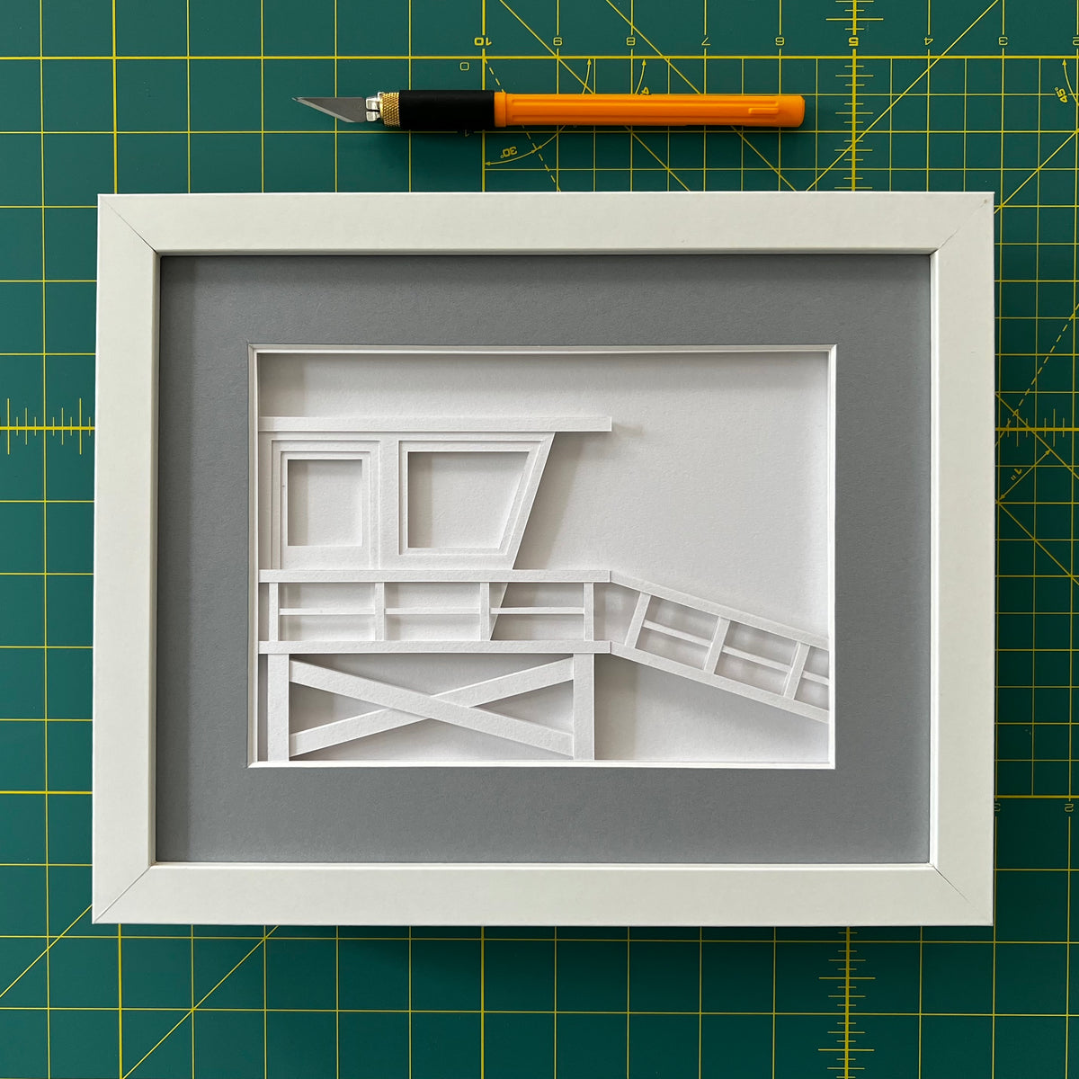 Lifeguard Stand Layered Paper Sculpture