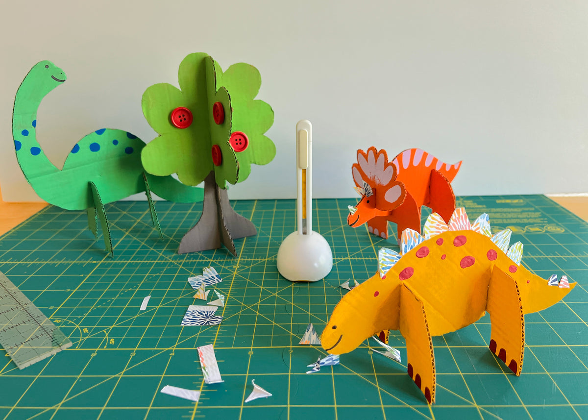 Craft For Kids Series - Easy 3D Cardboard Dinosaurs Tutorial