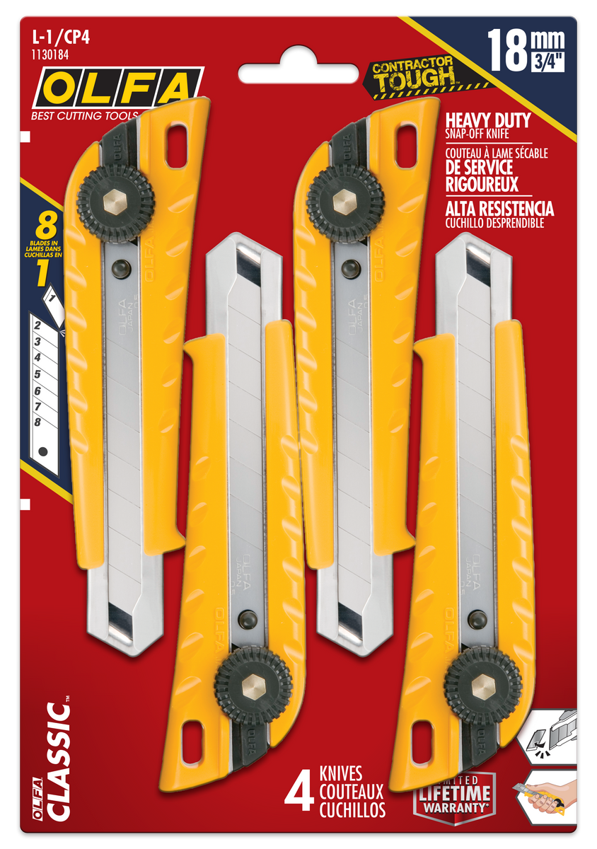 Classic Heavy Duty Ratchet-Lock Utility Knife, 4-Pack – OLFA.com