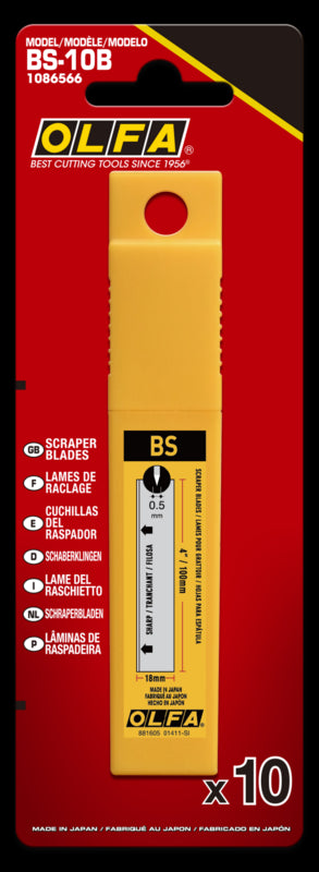 OLFA 100mm BS-10B Dual-Edge Heavy Duty Scraper Blades - 10 Pack – OLFA.com