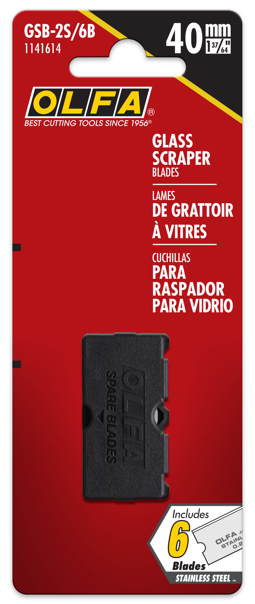 OLFA GSB-2S/6B 40mm Stainless Steel Glass Scraper Blades – OLFA.com