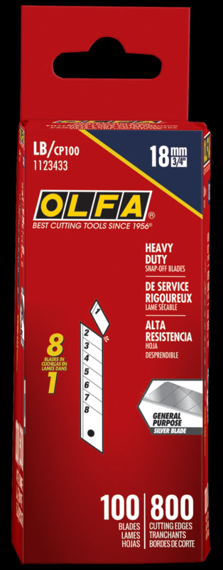 OLFA 18mm LB Silver Snap Blades - 5, 10, 50 or 100 Packs – OLFA.com