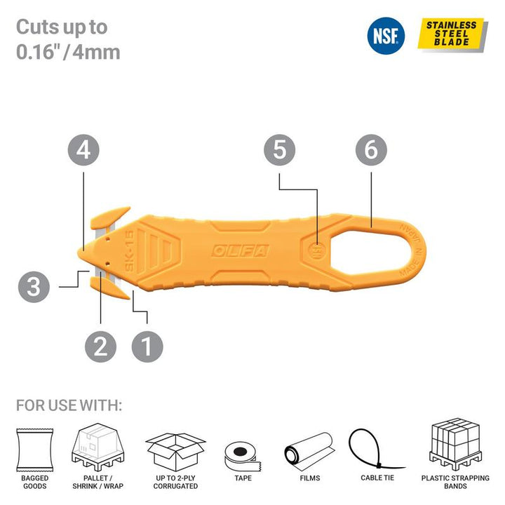 OLFA SK-15/10 Disposable Concealed Blade Safety Knife, 10 Pack