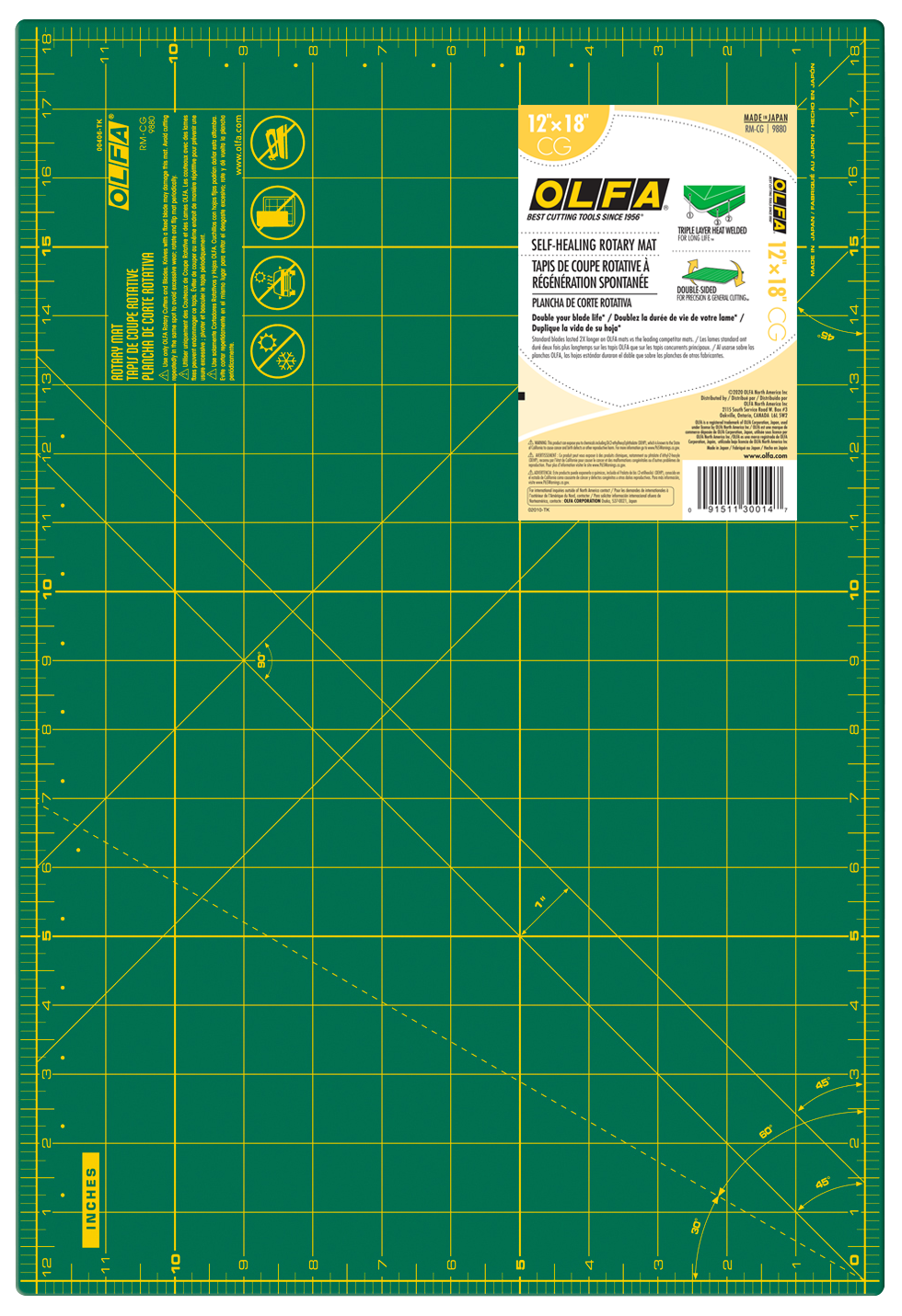 OLFA RM-CG 12" x 18" Green Self-Healing Rotary Mat Set – OLFA.com