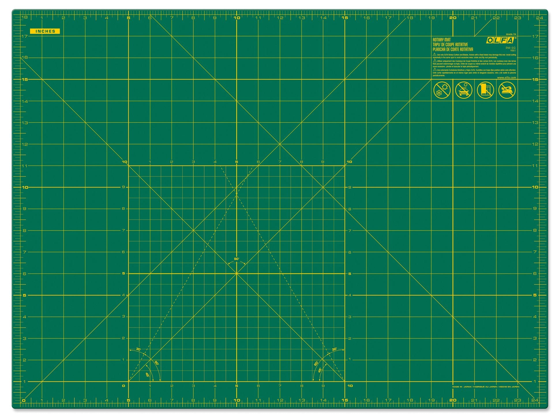 OLFA RM-SG 18" x 24" Green Double-Sided Self-Healing Rotary Mat – OLFA.com