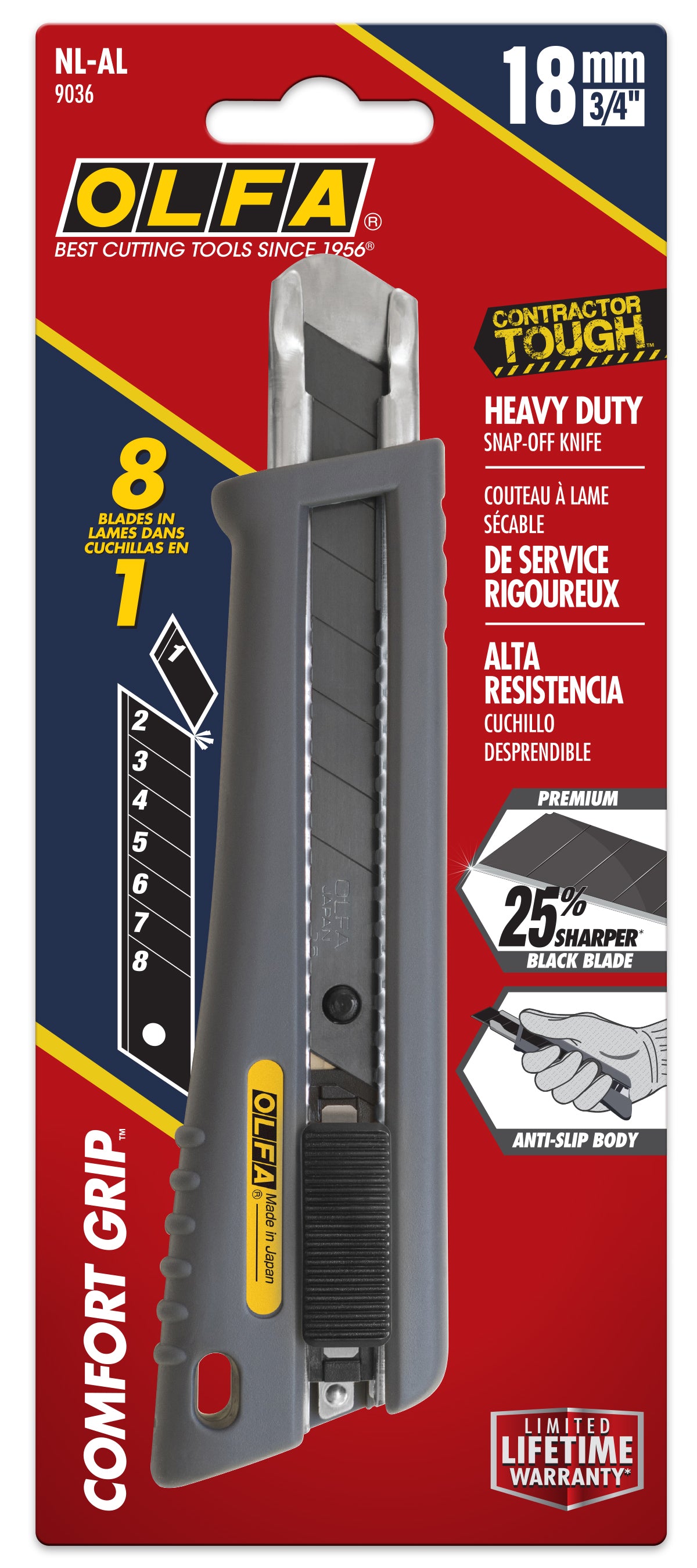 OLFA 18mm NL-AL Rubber-Grip Auto-Lock Utility Knife – OLFA.com
