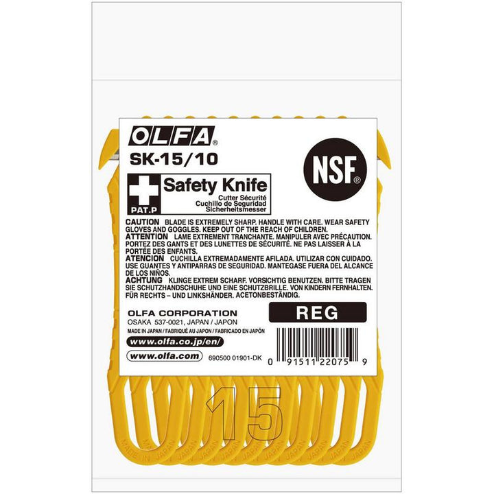 OLFA SK-15/10 Disposable Concealed Blade Safety Knife, 10 Pack